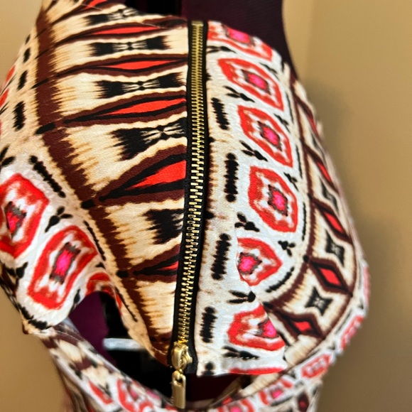 Rafaella | Dresses | Rafaella Colorful Orange And Brown Geometric ...